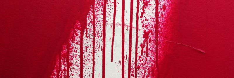 Red Paint Streaks on the Wall. Red Panoramic Background Stock Image ...