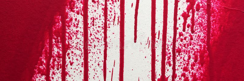 Red Paint Streaks on the Wall. Red Panoramic Background Stock Photo ...
