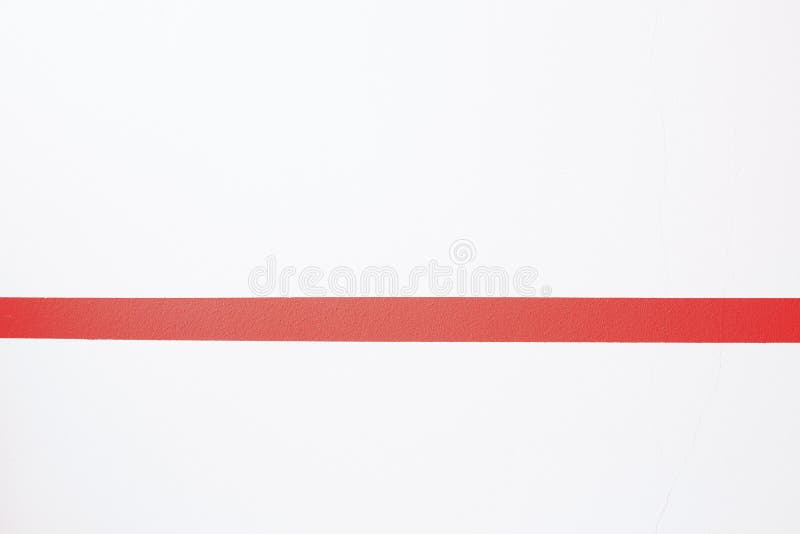 Red Paint Stripe on a White Wall, Minimalism Stock Image - Image of ...