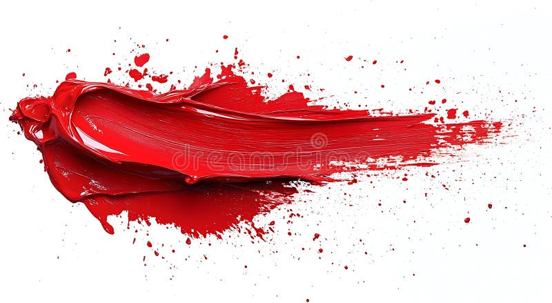 Red Paint Stroke Abstract Design on White Background for Creative ...