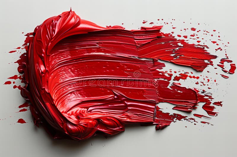 A Red Paint Stroke with Brush on it, High Quality, High Resolution ...