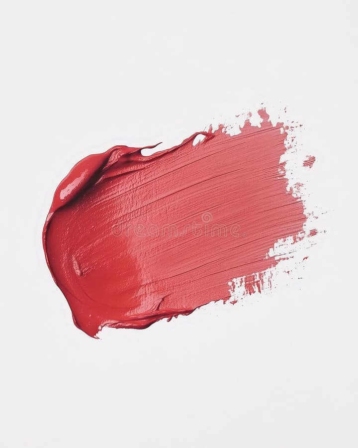 Red Paint Stroke with Deep Texture and Strong Pigmentation Stock ...