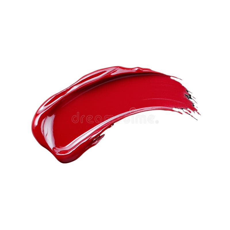 Red Paint Stroke in a Smooth Arc Shape on a Transparent Background ...