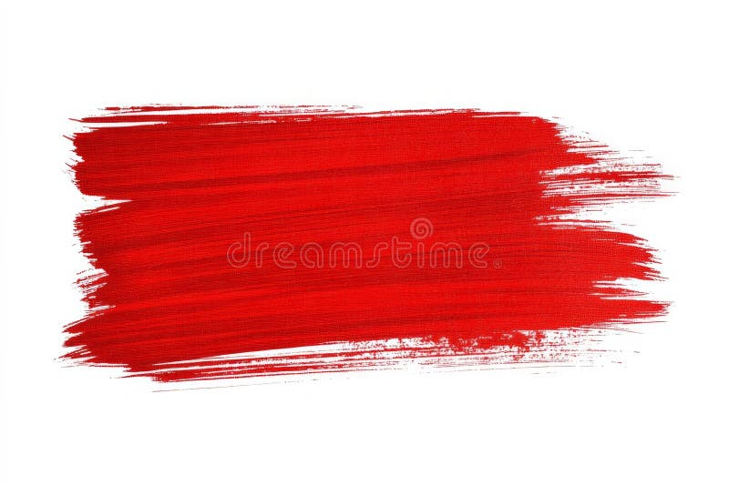 Red Paint Stroke on Solid White Background. AI Generated Stock Image ...