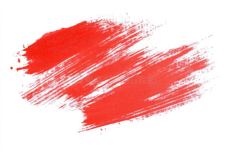 Red Paint Stroke on Solid White Background. AI Image Stock Photo ...