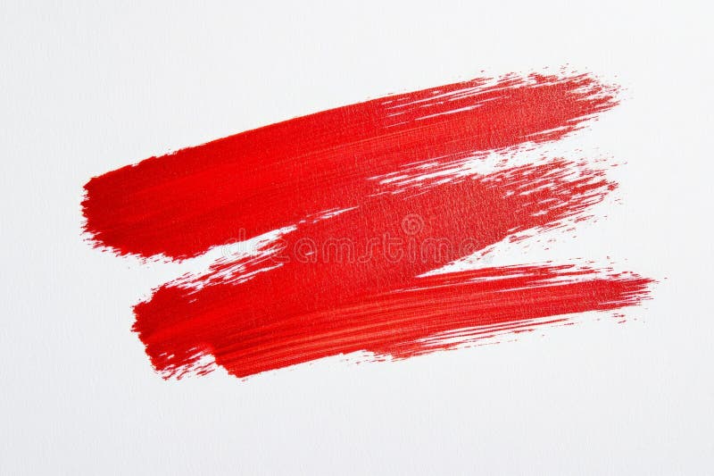 Red Paint Stroke on Solid White Background. AI Image Stock Photo ...