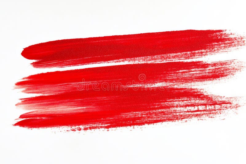 Red Paint Stroke on Solid White Background. Artificial Intelligence ...