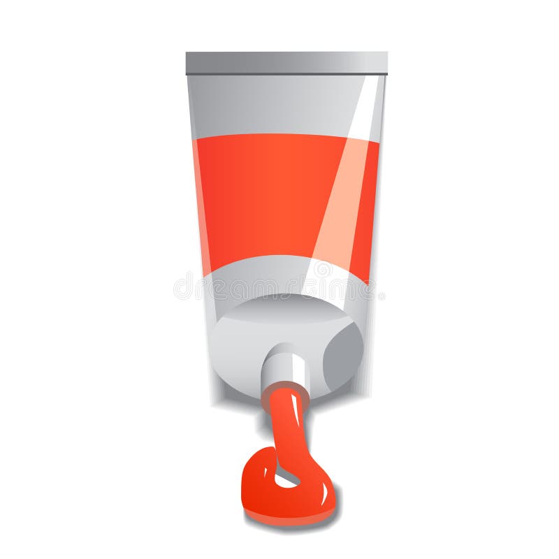 Red paint tube stock vector. Illustration of flowing - 70957893