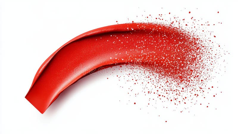 A Red Paint Wave with a Splattered Texture on a White Background Stock ...