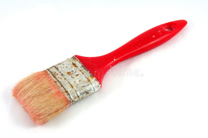 Red paintbrush stock photo. Image of isolated, used, paintbrush - 2291632