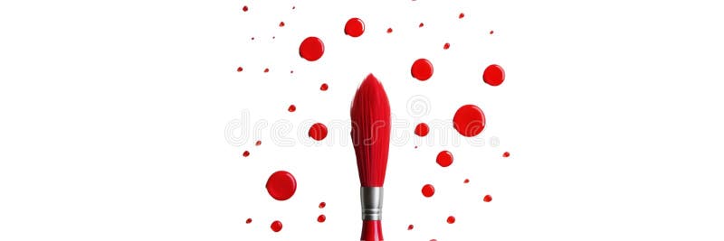 Red Paintbrush Dripping Red Paint with Transparent Background, Perfect ...
