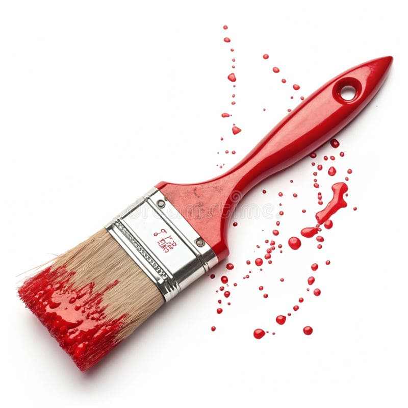 Red Paintbrush Splash stock illustration. Illustration of stylized ...