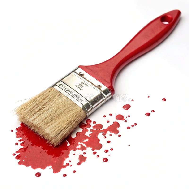 Red Paintbrush Splash stock illustration. Illustration of brush - 365928015