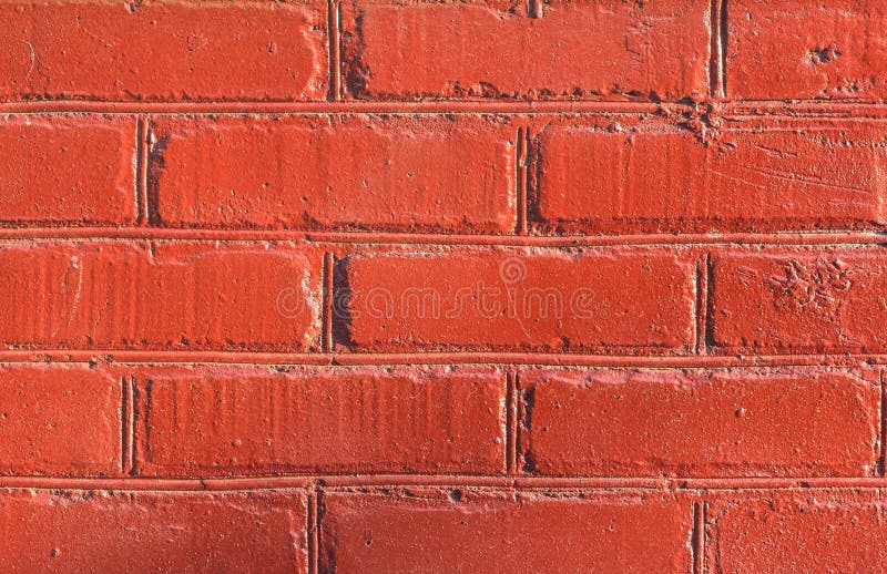 Red Painted Brick Wall Close Up Stock Image - Image of closeup, wall ...