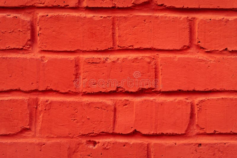 Red Painted Brick Wall Texture Bg Stock Image - Image of building, wall ...