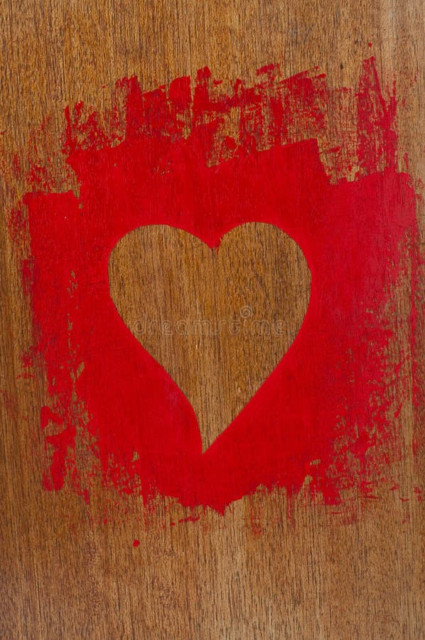 Red painted heart stock photo. Image of valentines, board - 28055900