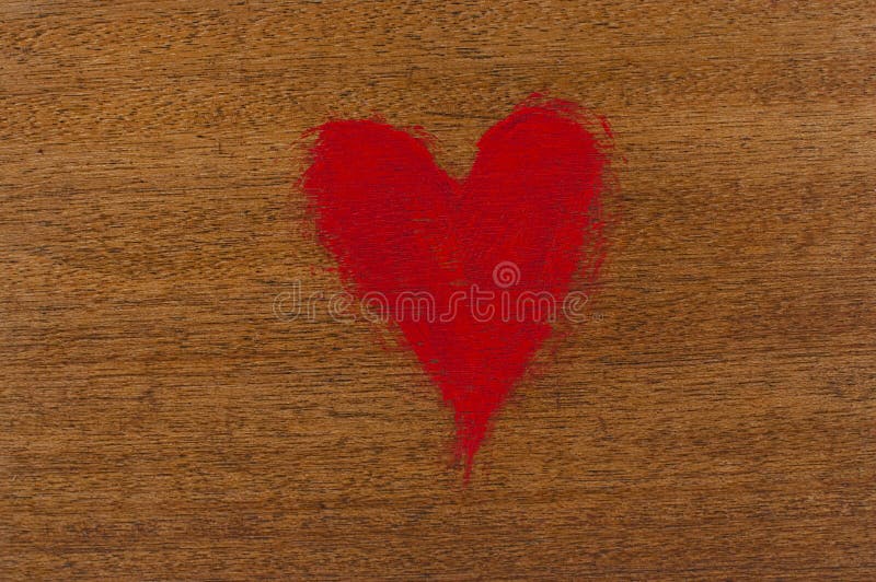 Red painted heart stock image. Image of board, love, brown - 28055923