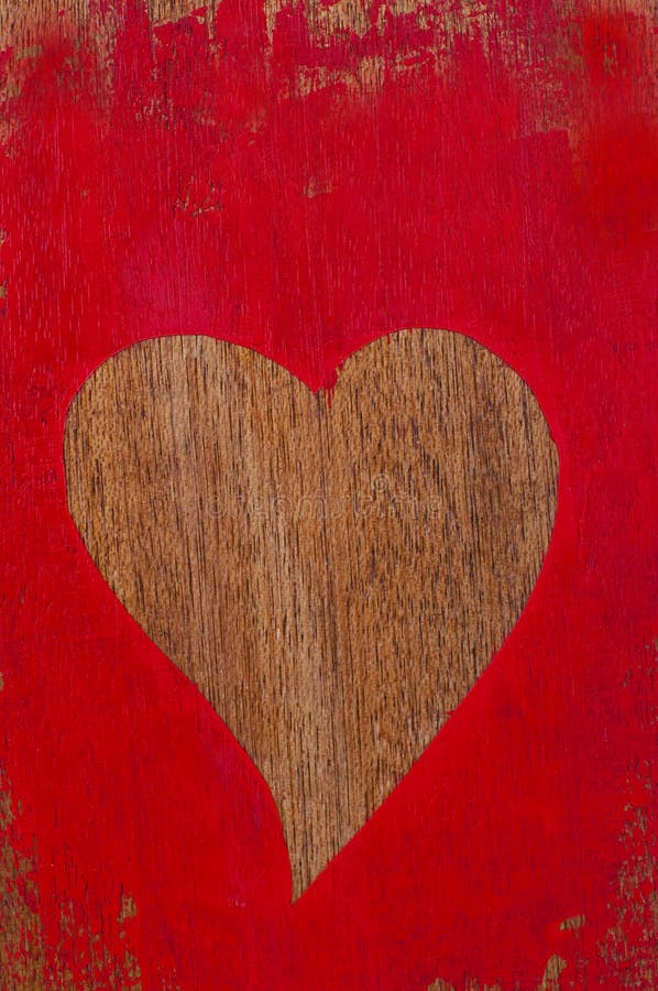 Red painted heart stock photo. Image of love, board, brown - 28055944