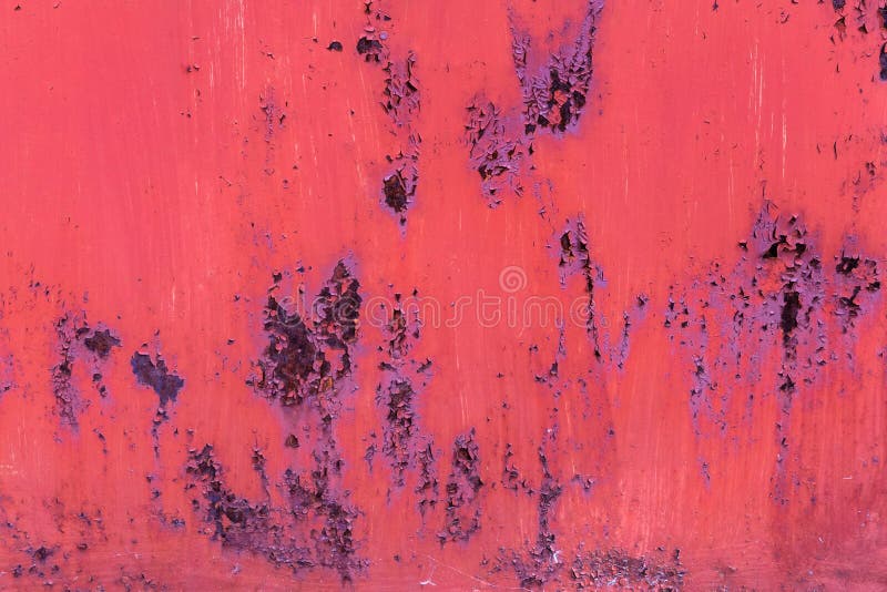 Red Painted Metal Background with Streaks of Rust for Creativity ...