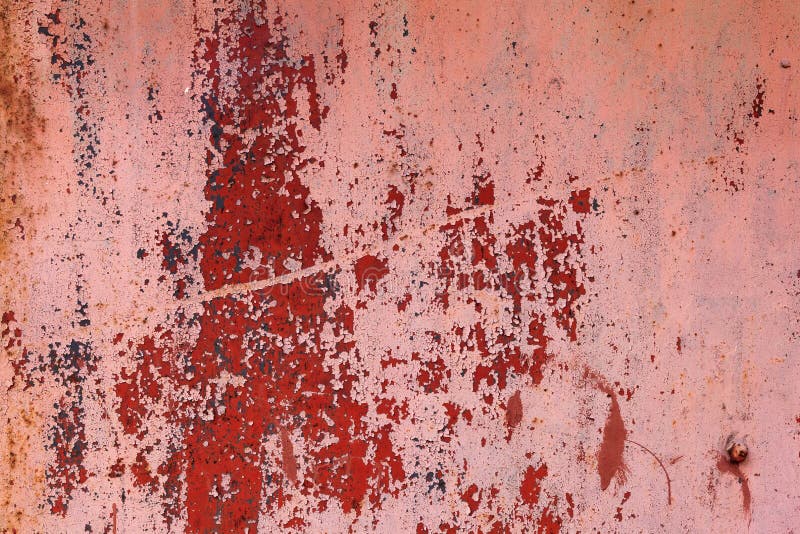Red Painted Metal Background with Streaks of Rust for Creativity ...