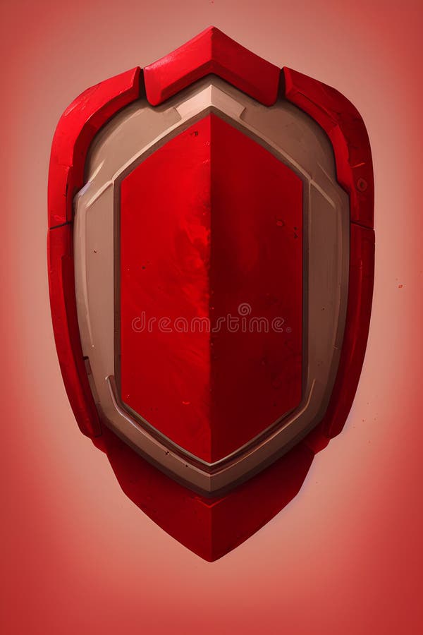 Red Painted Shield for Security Logo, Isolated. Generative AI Stock ...