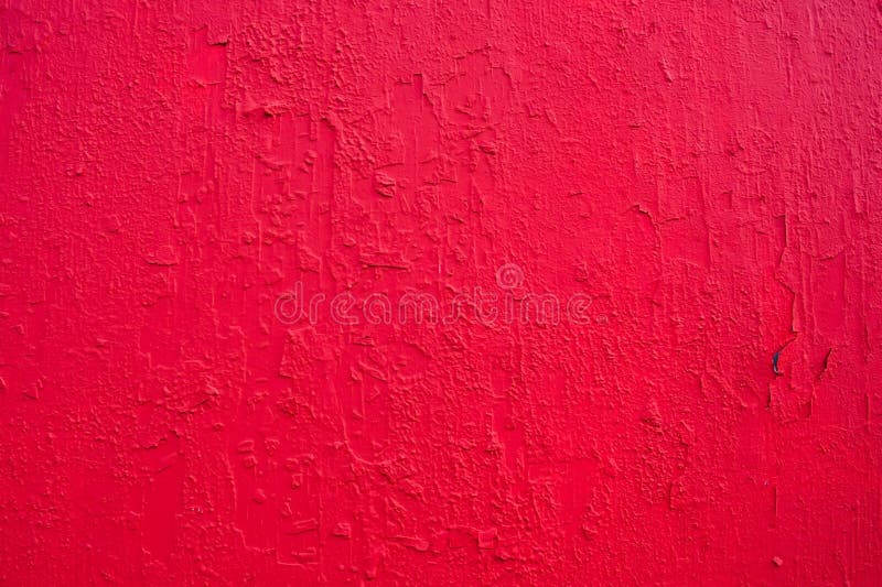 Red Painted Stucco Wall. Rough Concrete Texture Facade Surface Wall is ...