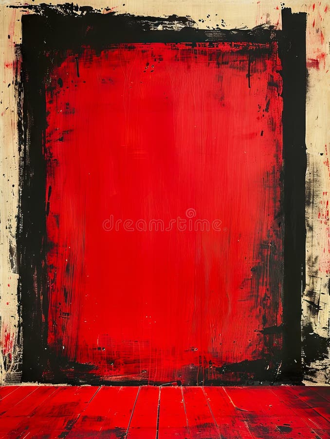 A Red Painting with Black and White Stripes Stock Photo - Image of ...