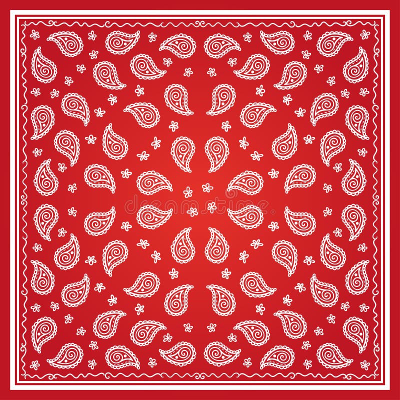 Red Paisley Bandana Simple Pattern Stock Vector - Illustration of ...