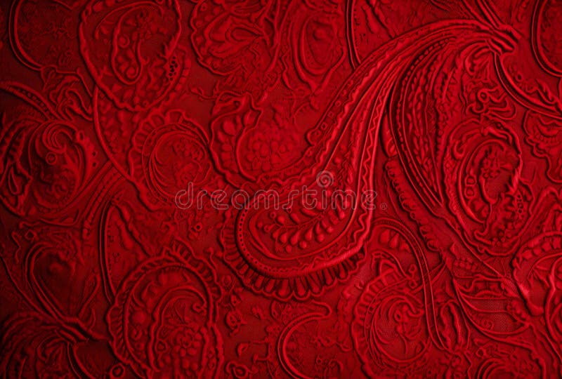 Intricate Red Paisley Pattern Texture Background Stock Illustration ...