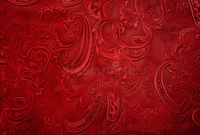 Intricate Red Paisley Pattern Background Texture Stock Illustration ...
