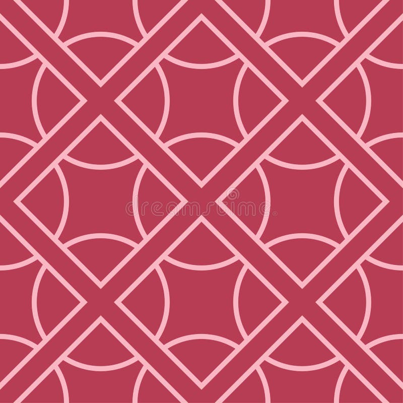 Red and Pale Pink Geometric Seamless Pattern Stock Vector ...