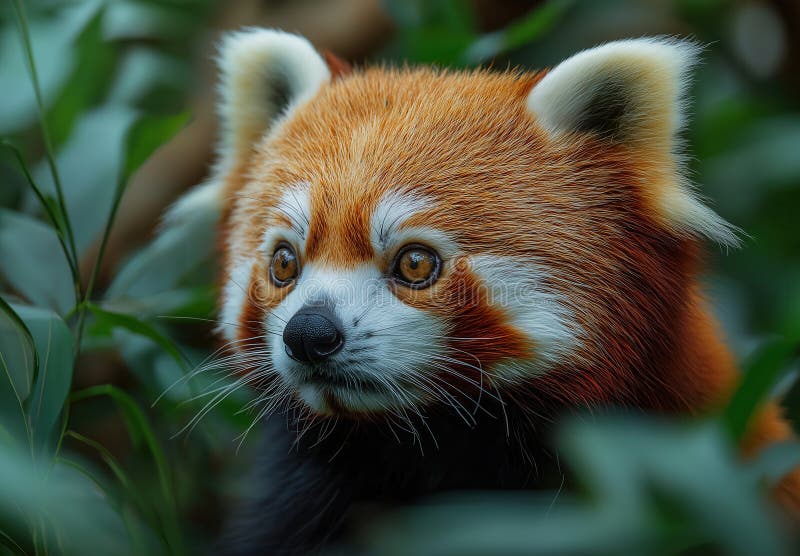 Red Panda Close-up in Its Natural Habitat. Stock Image - Image of ...