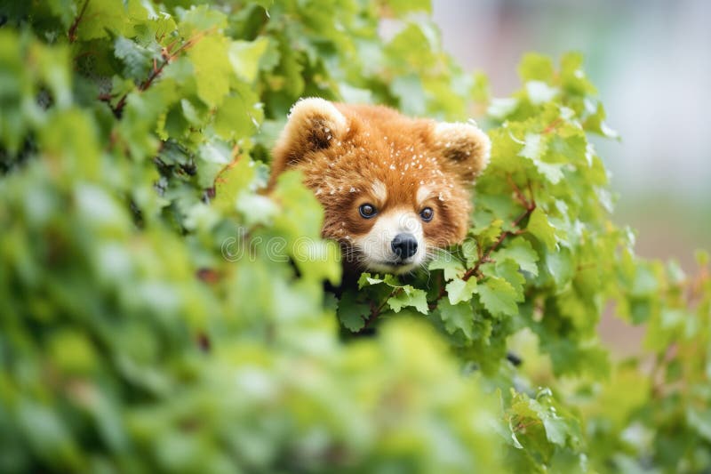 Red Panda Hiding in Thick Tree Foliage Stock Illustration ...