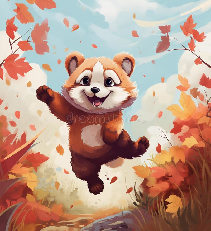 Red panda jumping stock image. Image of laughing, panda - 286374503