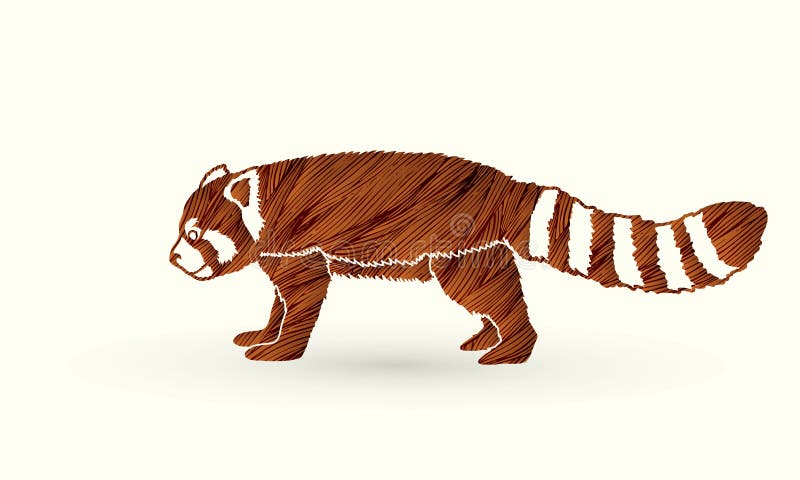 Red Panda side view. stock vector. Illustration of asia - 89110498