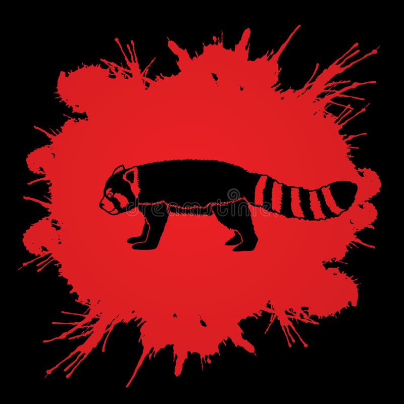 Red Panda side view. stock vector. Illustration of brown - 89110449