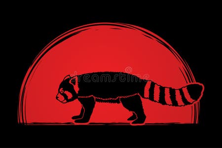 Red Panda side view. stock vector. Illustration of icon - 89110451