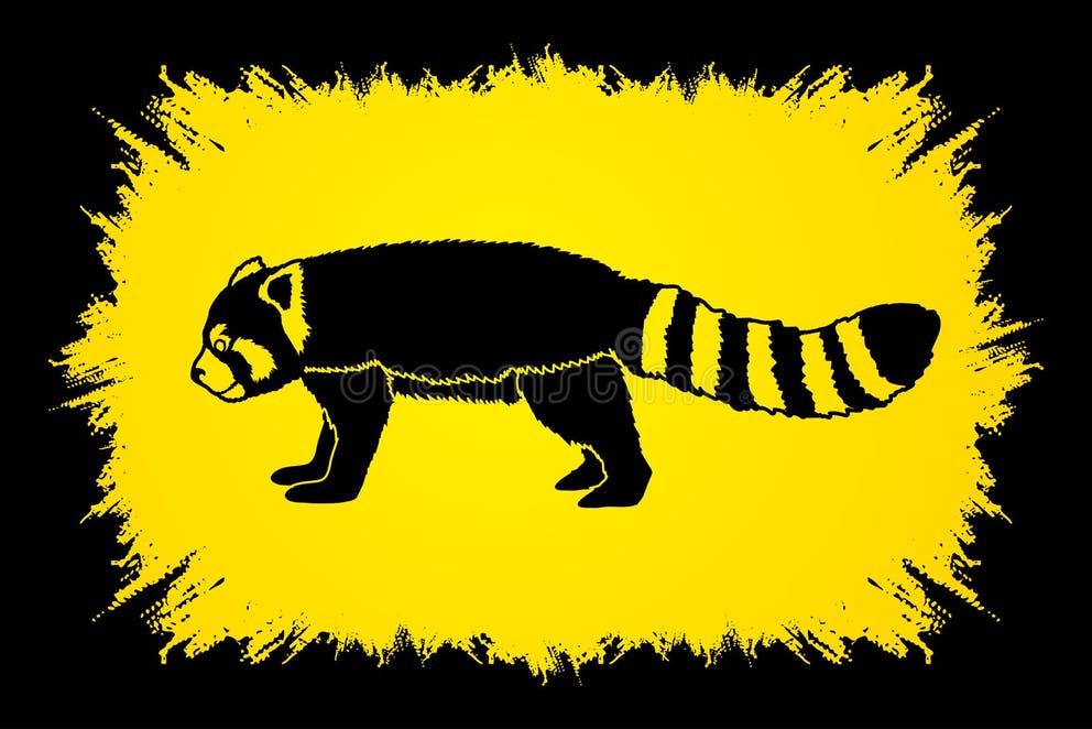 Red Panda side view. stock vector. Illustration of decoration - 89110541