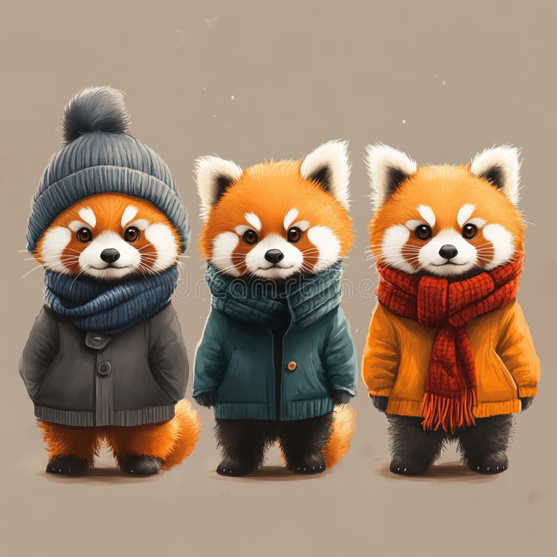 Red Pandas in Cozy Sweaters,Red Panda in Business Suit Stock ...