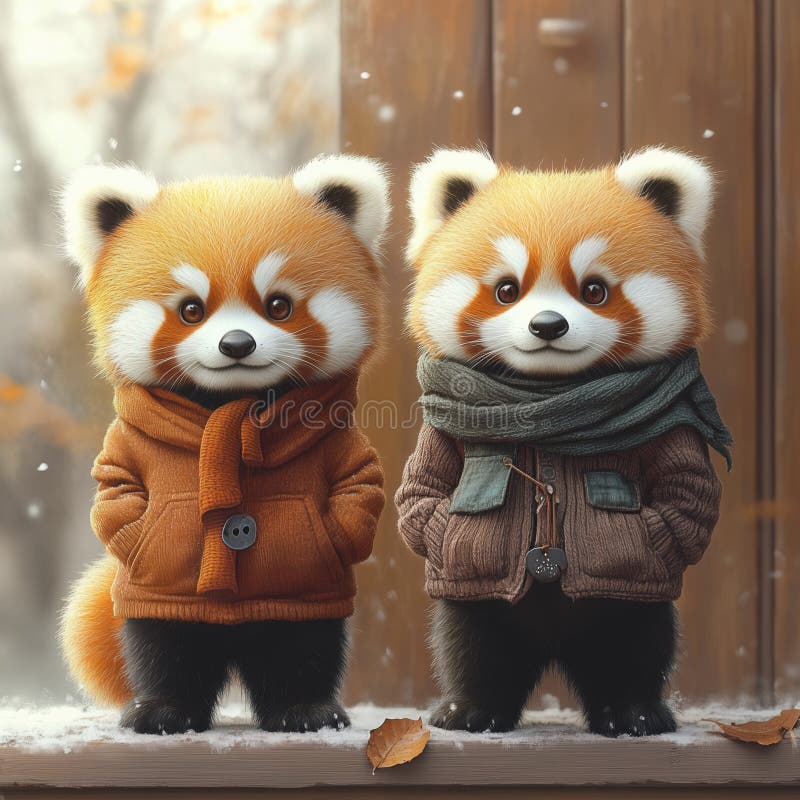 Red Pandas in Cozy Sweaters,Red Panda in Business Suit Stock ...