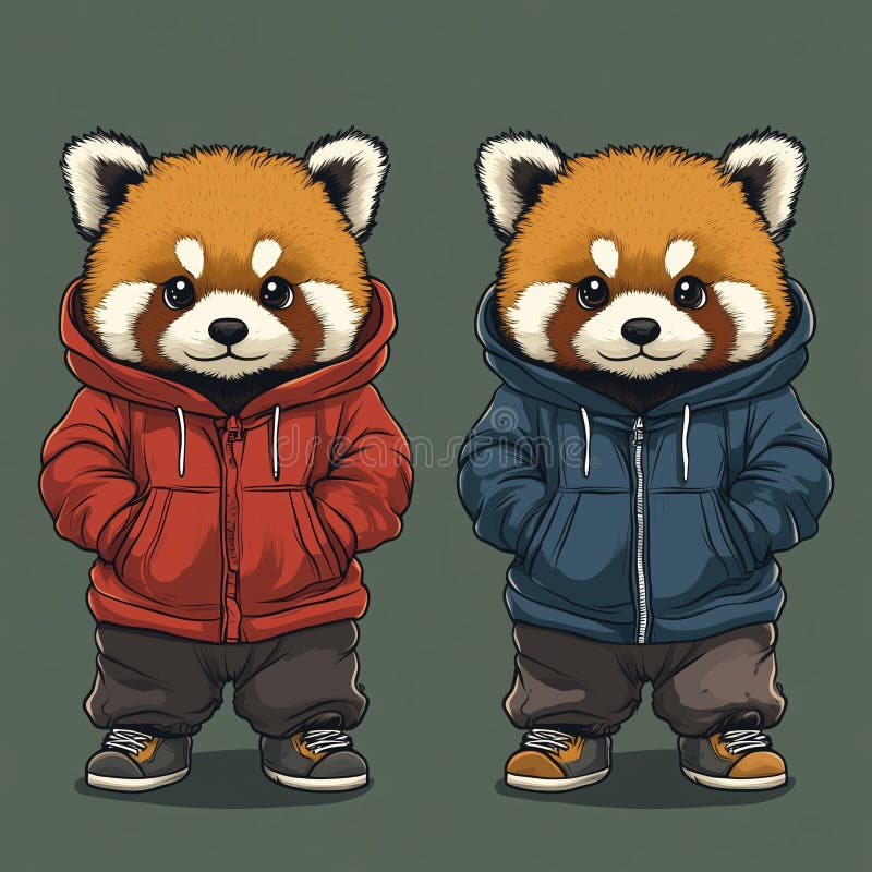 Red Pandas in Cozy Sweaters,Red Panda in Business Suit Stock ...