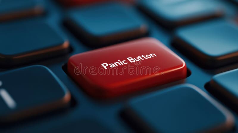 A Red Panic Button on a Computer Keyboard with the Words Panic and ...