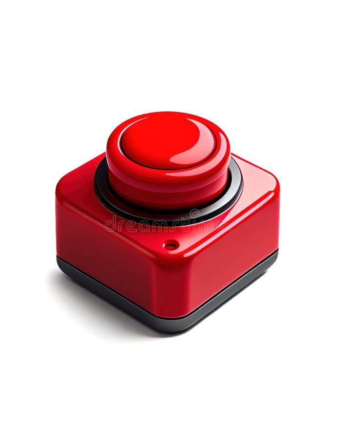 Red Panic Button on White Background, Created with Generative AI Stock ...