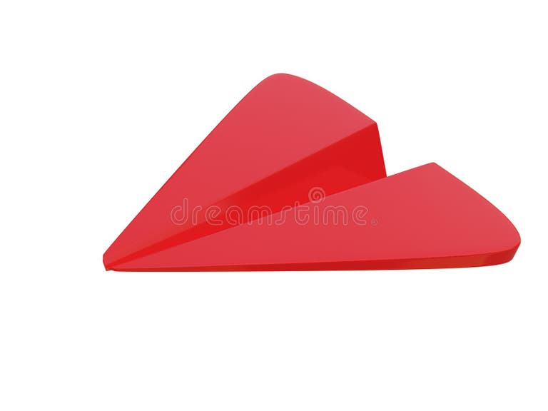 Red Paper Airplane Icon. 3d Render. Stock Illustration - Illustration ...