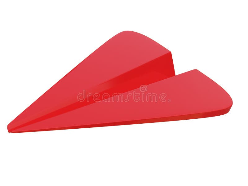 Red Paper Airplane Icon. 3d Render. Stock Illustration - Illustration ...