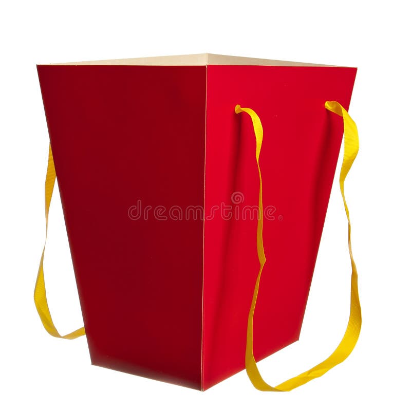 Red paper bag stock image. Image of package, empty, yellow - 24922597