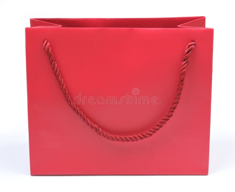 Red paper bag stock image. Image of store, isolated, consumerism - 7560641