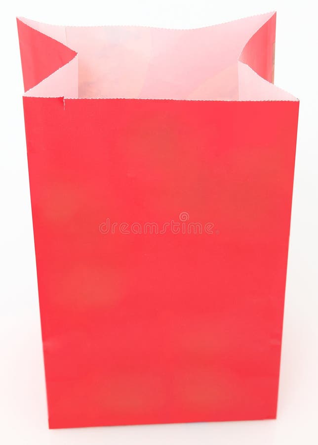 Red Paper Bag stock photo. Image of sack, open, paper - 7984956