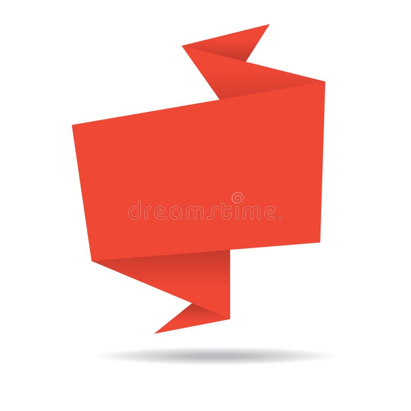 Red paper banner stock vector. Illustration of abstract - 136189360