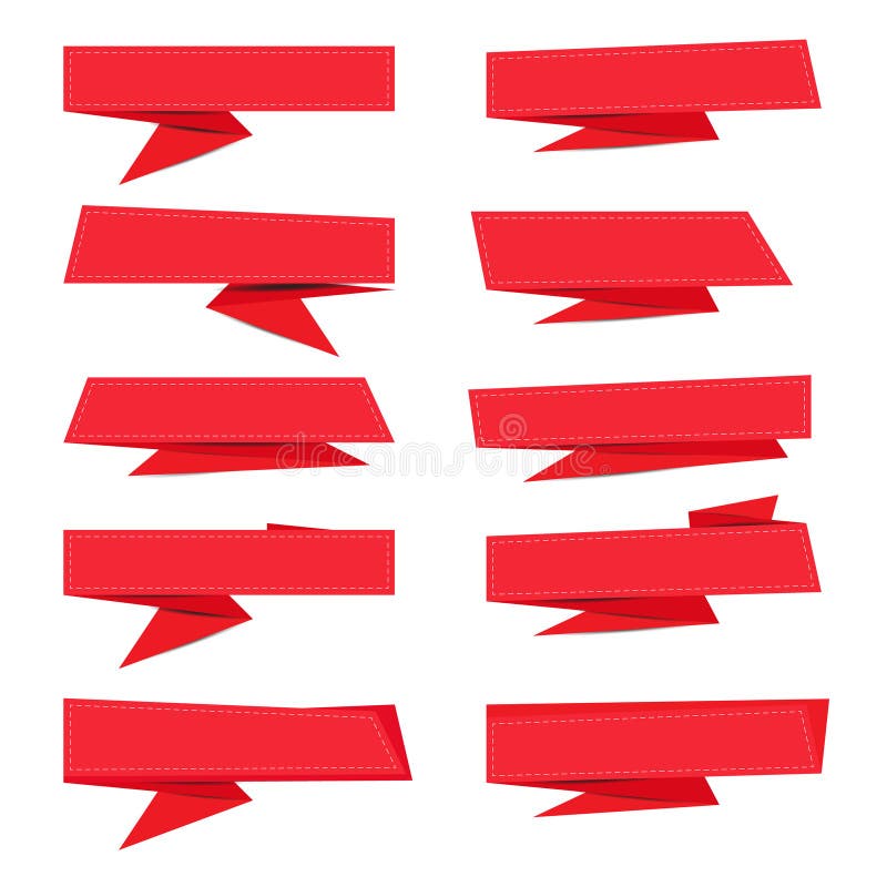 Red Paper Banner with Shadow Stock Vector - Illustration of font ...